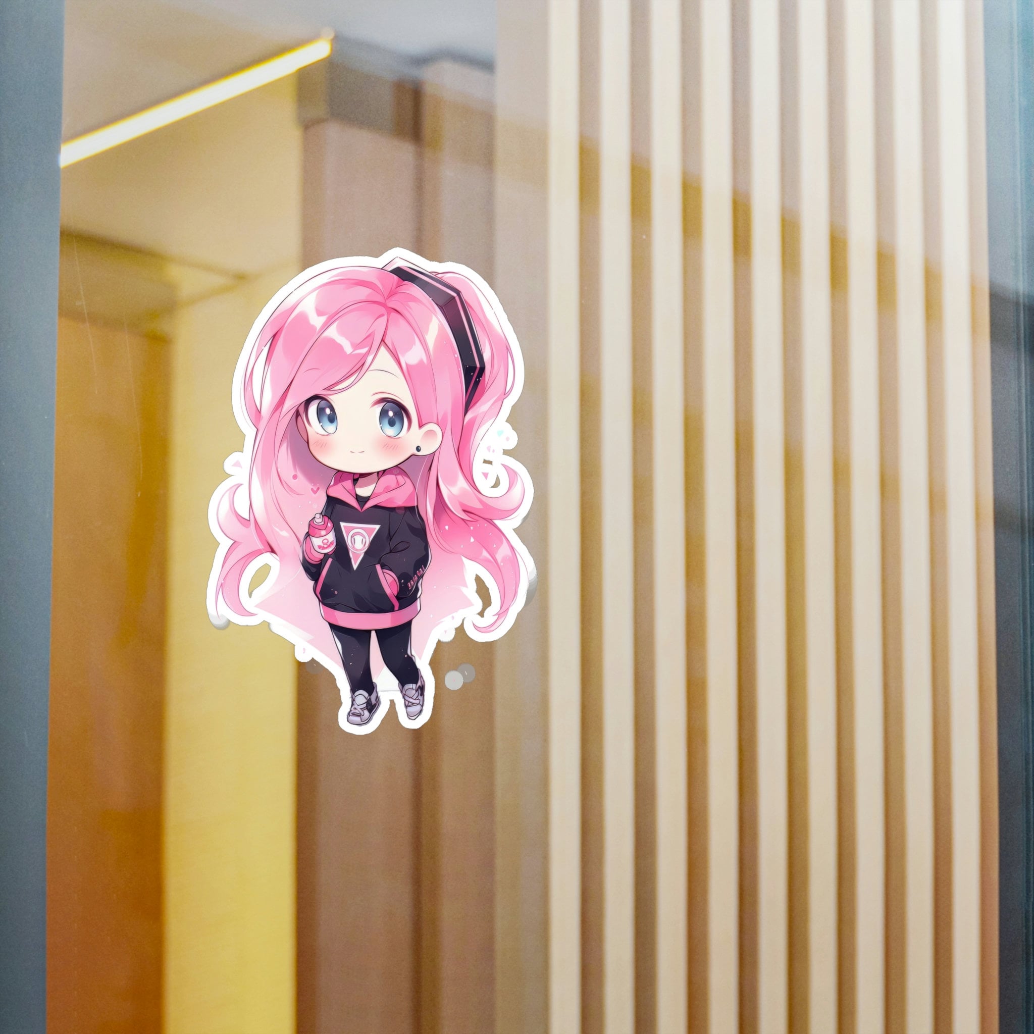 Chibi School Girl Sticker Pink Waterproof Sticker Anime Sticker Chibi ...