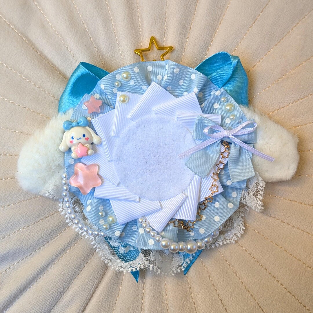 Cinnamoroll Inspired Double Sided Rosette Badge Holder for Ita Bag, Pin ...