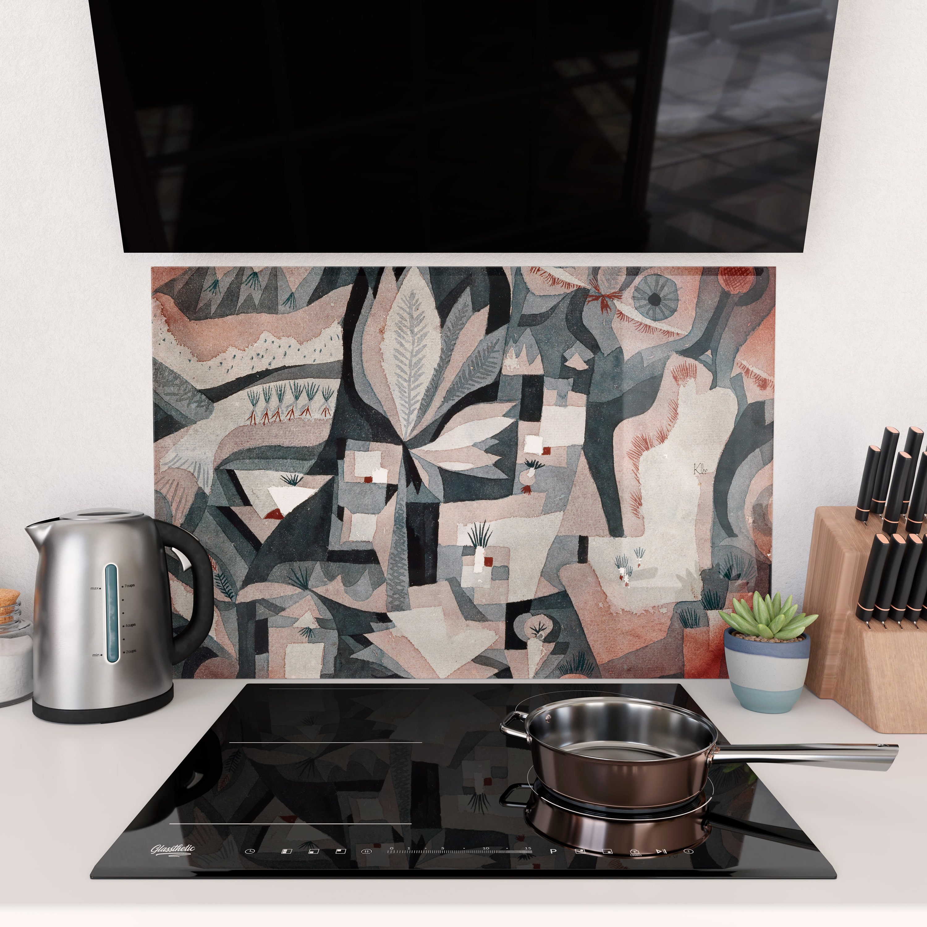 Kitchen Glass Splashback Backsplash Tile Cooker Stove Vintage Wall Art ...