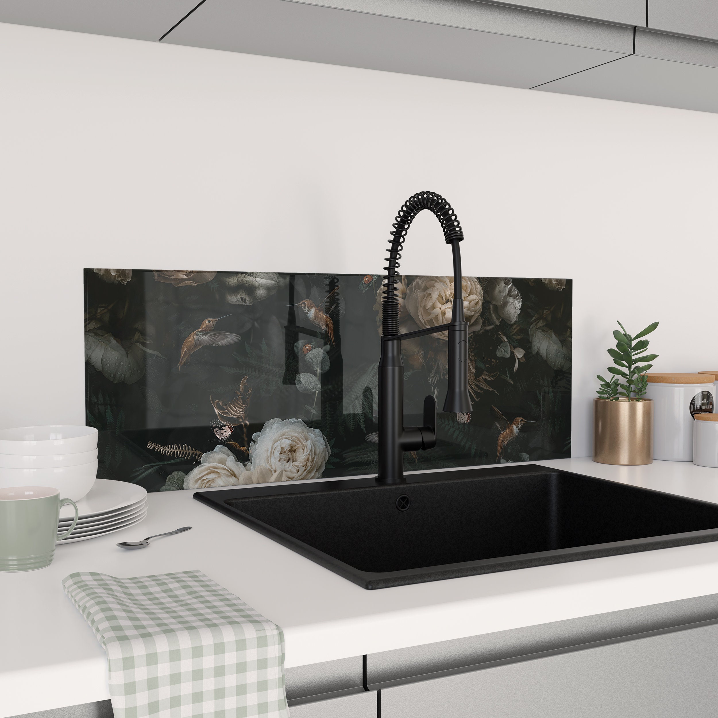 Glass Stove Backsplash, Kitchen Splashback Wall Panel Behind Cooker and ...