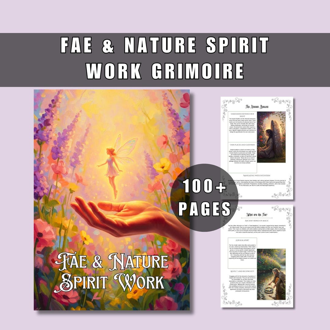 Fae Nature Spirit Grimoire Pages, Printable Book of Shadows (PDF) - Etsy