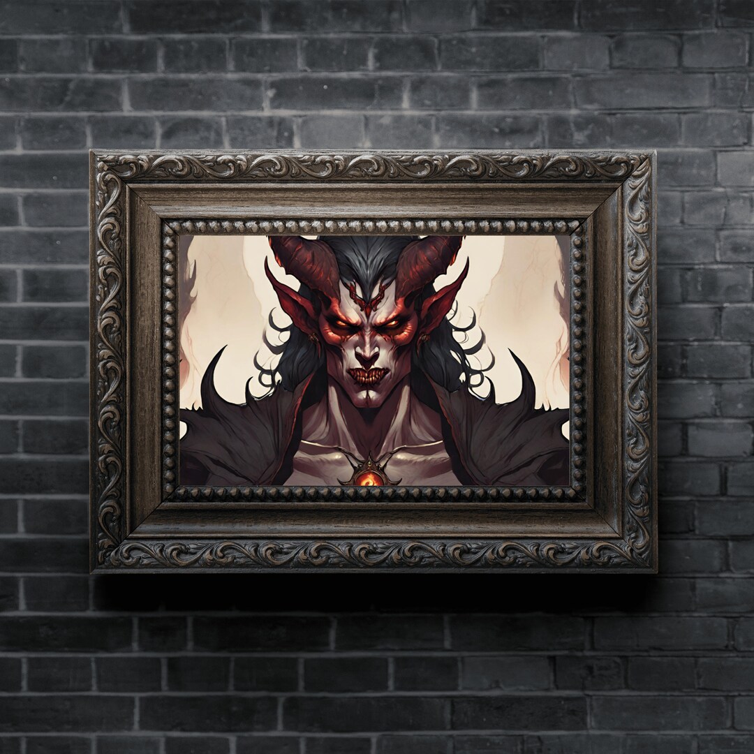 Demon Poster Gothic Print Satanic Wall Decor Wall Art - Etsy