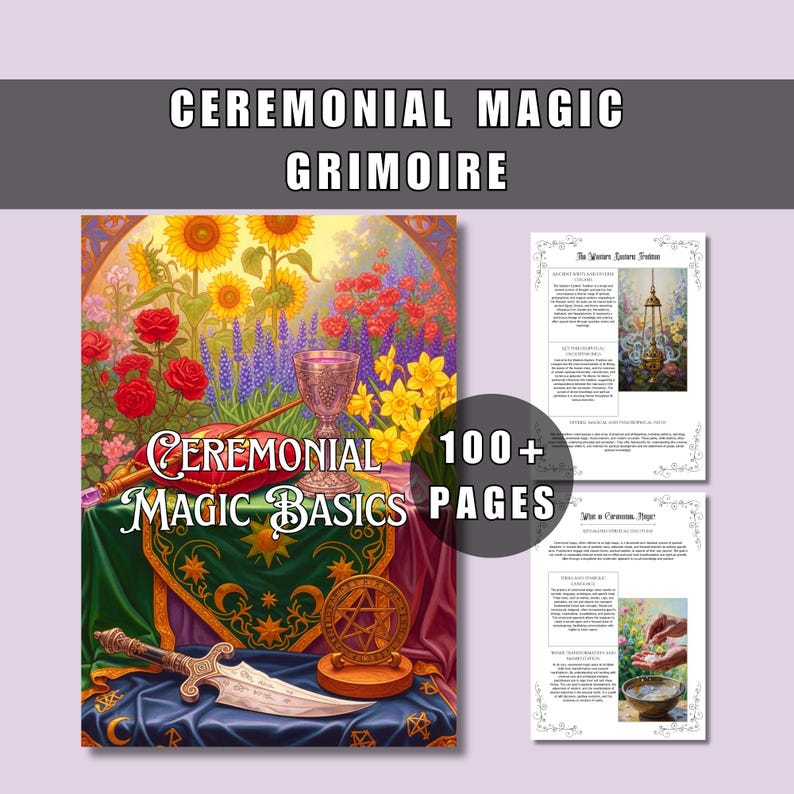 Ceremonial Magic Grimoire, Printable Book of Shadows, Witchcraft Pages, Spellbook, PDF - Etsy