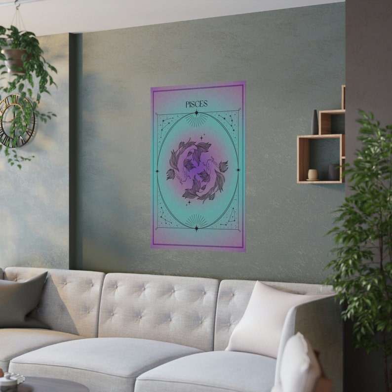 Aura Inspired Pisces Zodiac Sign Poster 24x36 High Quality - Etsy