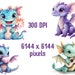 Big Bundle 124 Cute Baby Dragons Clipart, Watercolor Clipart Dragon ...