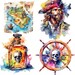 Pirate Clipart, Pirate Clipart Bundle, Pirate Ship Clipart, Watercolor ...