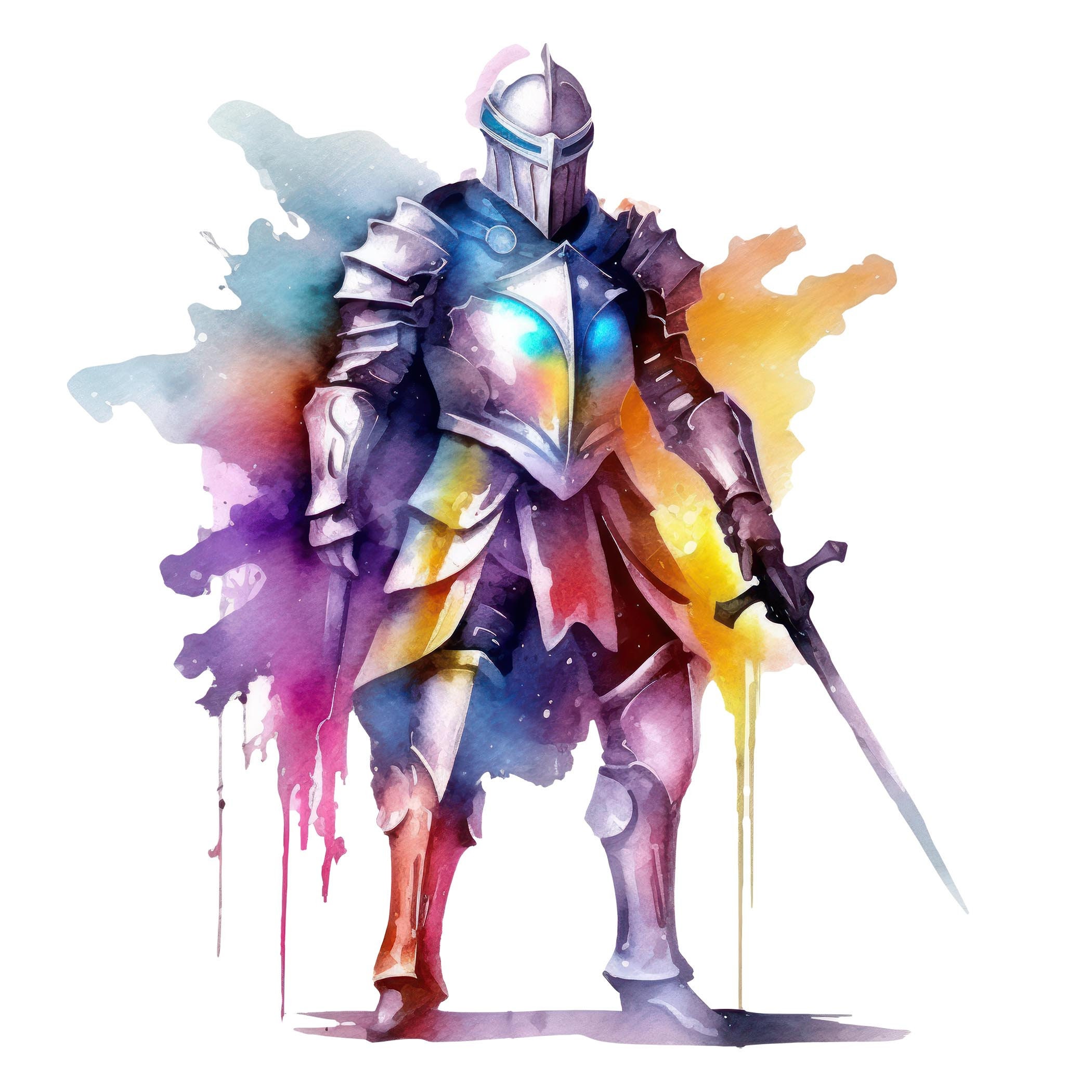Watercolor Knights Clipart, 30 Fantasy Knights Png, Clipart Bundle ...