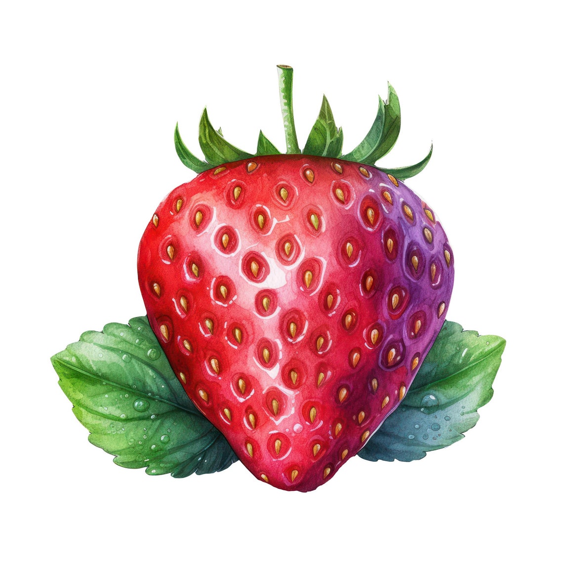 Strawberry Clipart Watercolor Strawberries Clipart Summer Fruit Clipart ...