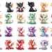 Big Bundle 124 Cute Baby Dragons Clipart, Watercolor Clipart Dragon ...