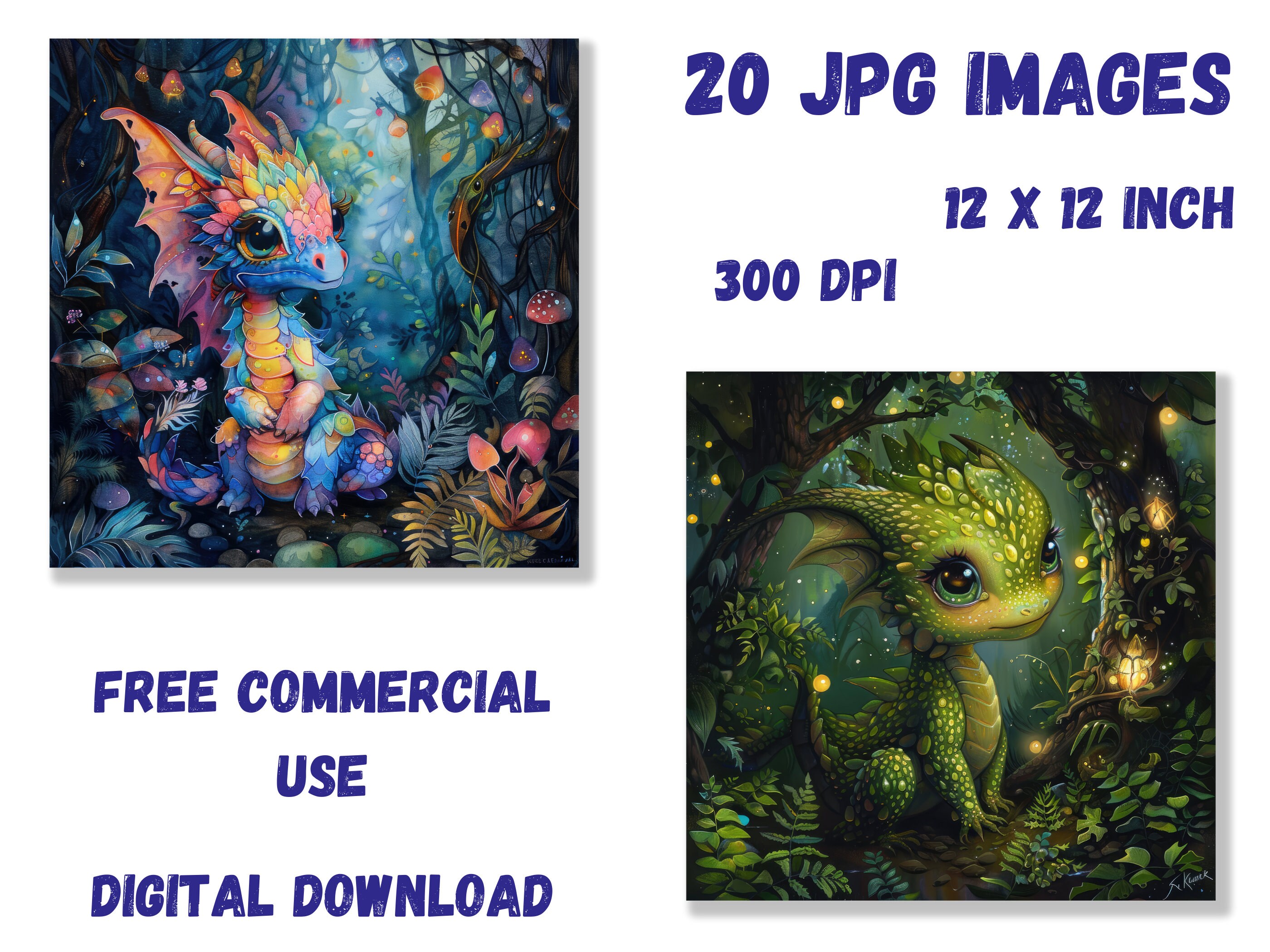 20 JPG Cute Baby Dragon Digital Paper, Fantasy Papers, Baby Dragon Png ...