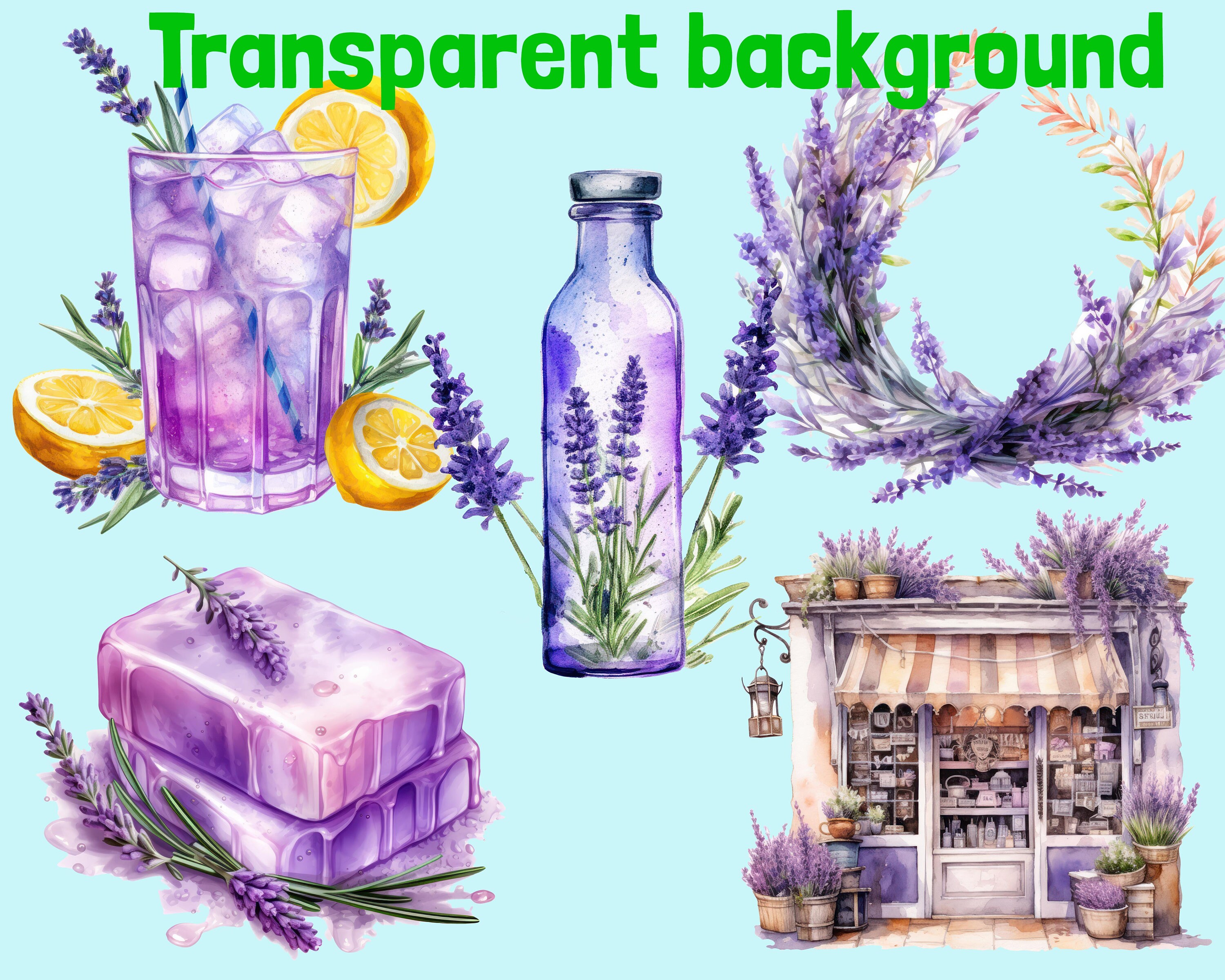 Lavender Clipart Watercolor Lavender Clipart Lavender Flower - Etsy