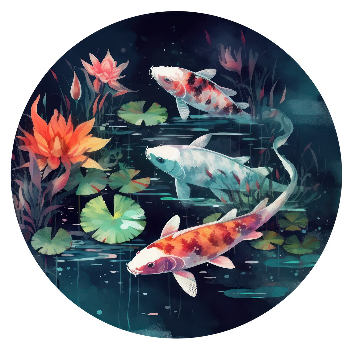 Koi Fish Clipart, Koi Carp Clipart, Cute Fish Clipart, Japanese ...