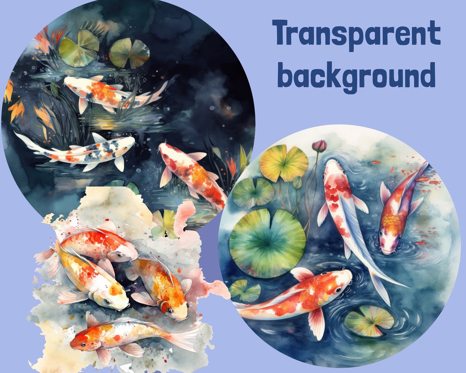 Koi Fish Clipart, Koi Carp Clipart, Cute Fish Clipart, Japanese ...