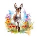 Donkey Clipart, Farm Donkey Png, Cute Donkey Clipart, Watercolor ...