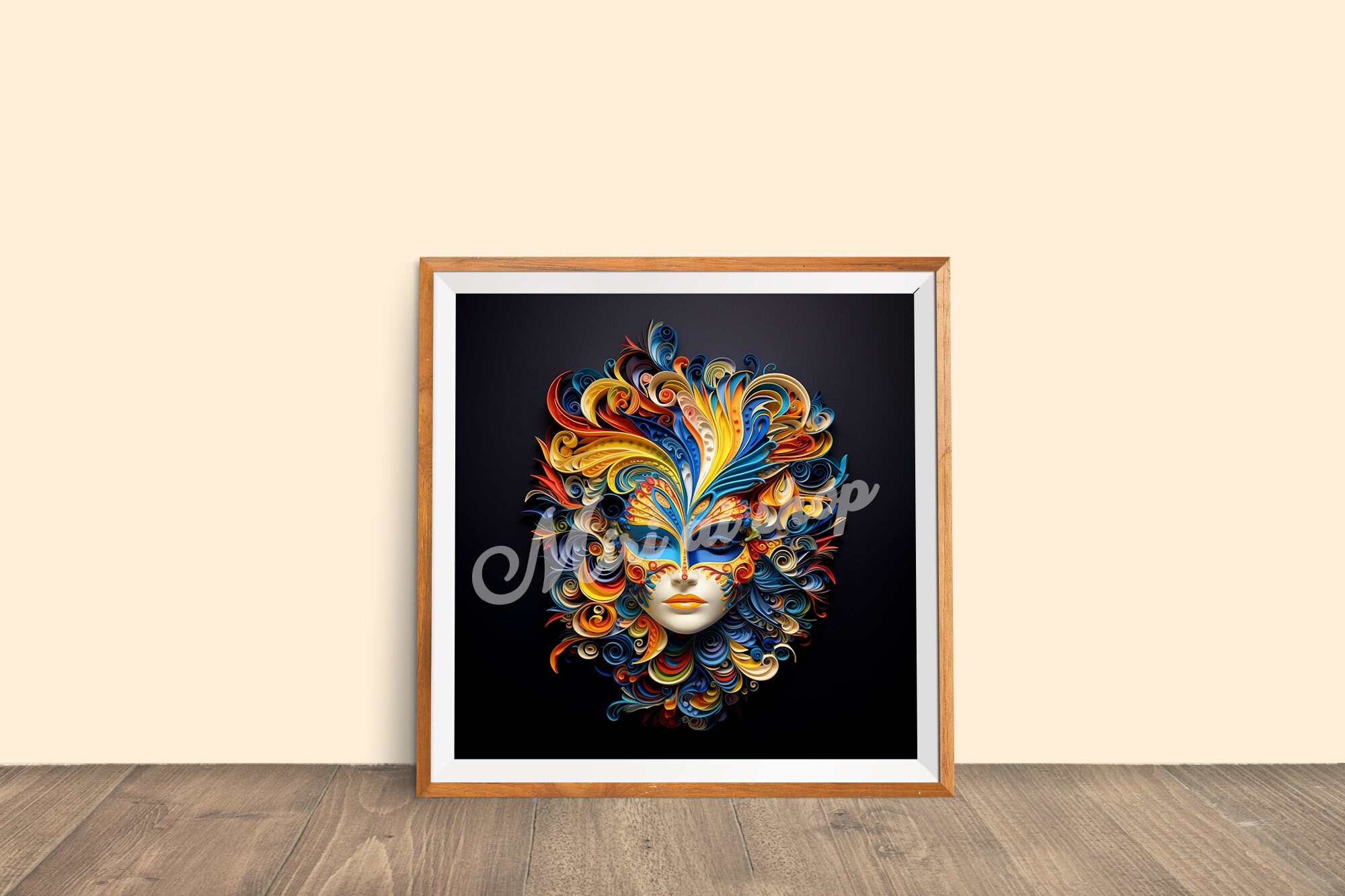 Quilling Venetian Mask Carnival Mask Dark Background. - Etsy