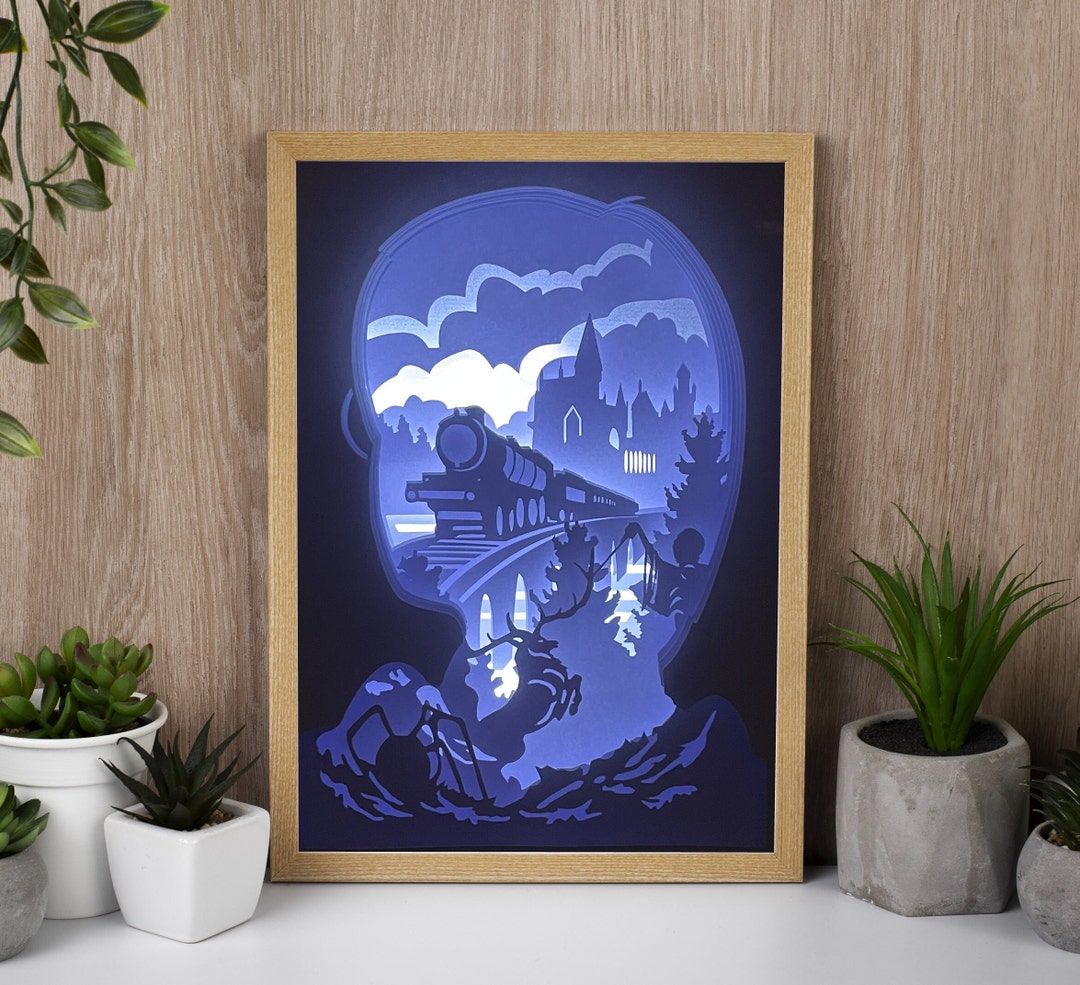 Harry Wizard Lightbox, 3d Svg Harry Wizard, Lightbox Cutting Template ...