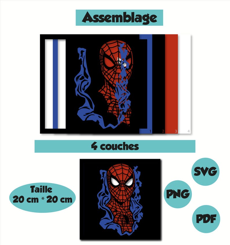 3D Multi-layered Spiderman Shadow Box Digital File SVG PNG PDF ...