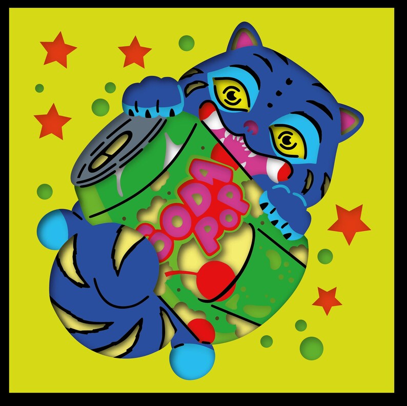 Boîte D'ombre Pop Soda Derpy Multicouche 3D Fichier Numérique SVG, Svg ...