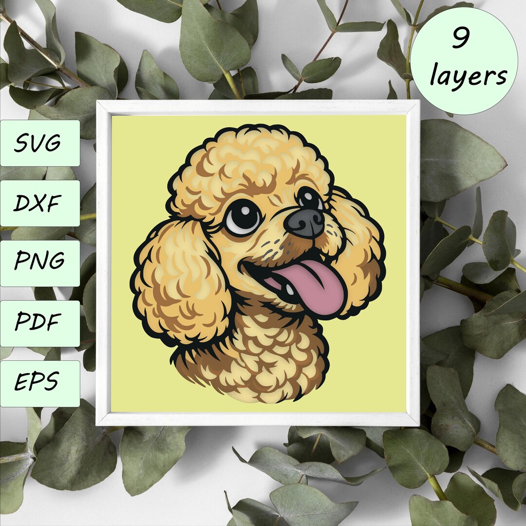Shadow Box Poodle Dog - SVG File Paper Cutout - Dog Wall Decoration ...