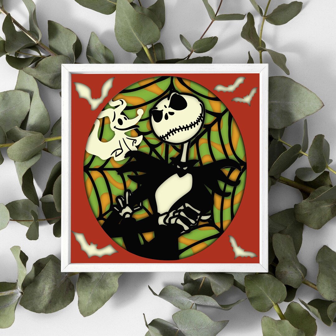 Jack Skellington Shadow Box Multilayer 3D Digital File SVG PNG PDF, Svg ...