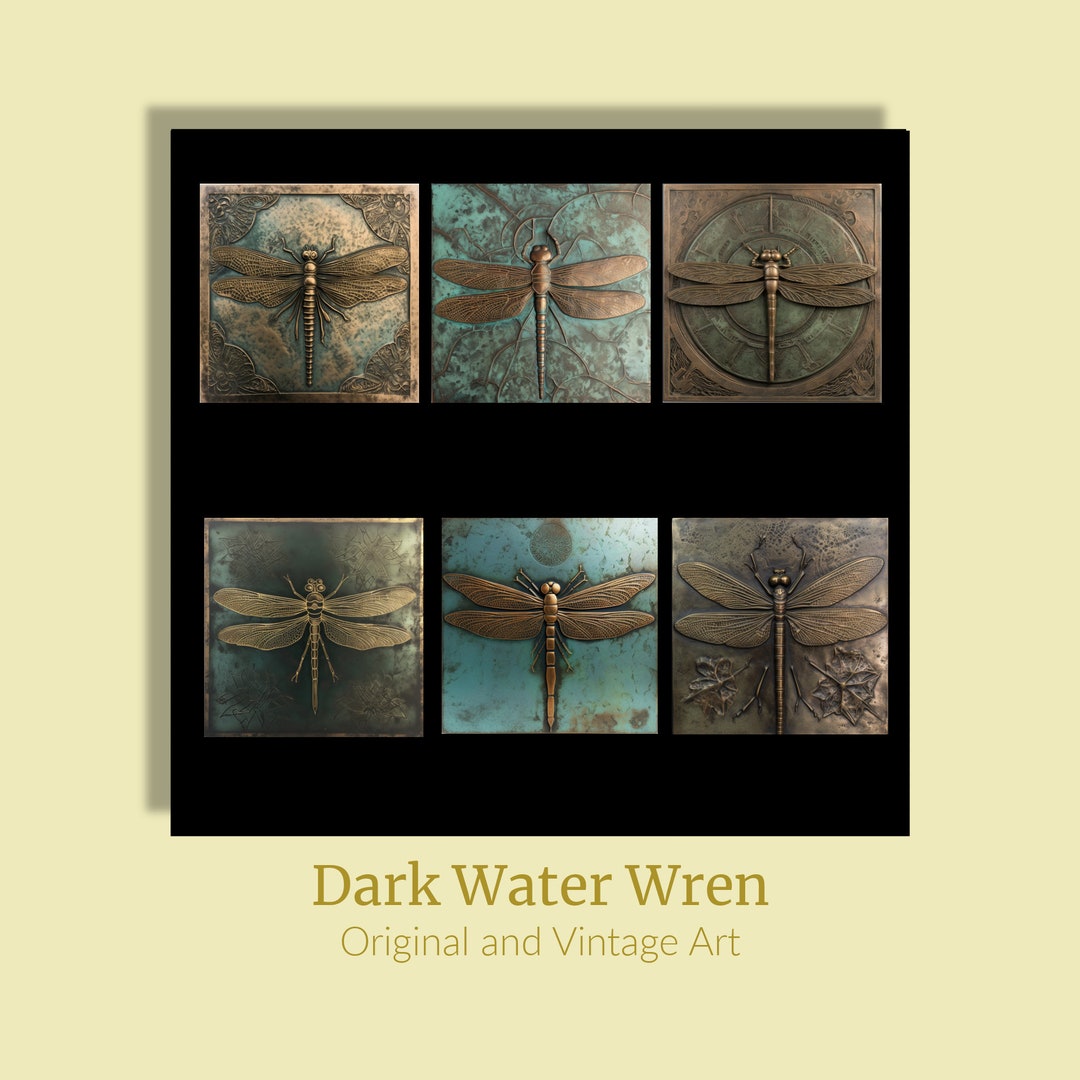 Art Deco Dragonfly Art Prints Downloadable Art Nouveau - Etsy