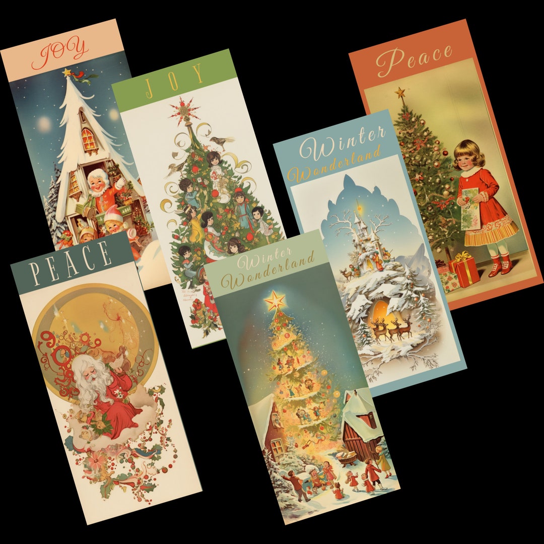 Vintage Christmas Cards Set of Six Christmas Greeting Cards - Etsy