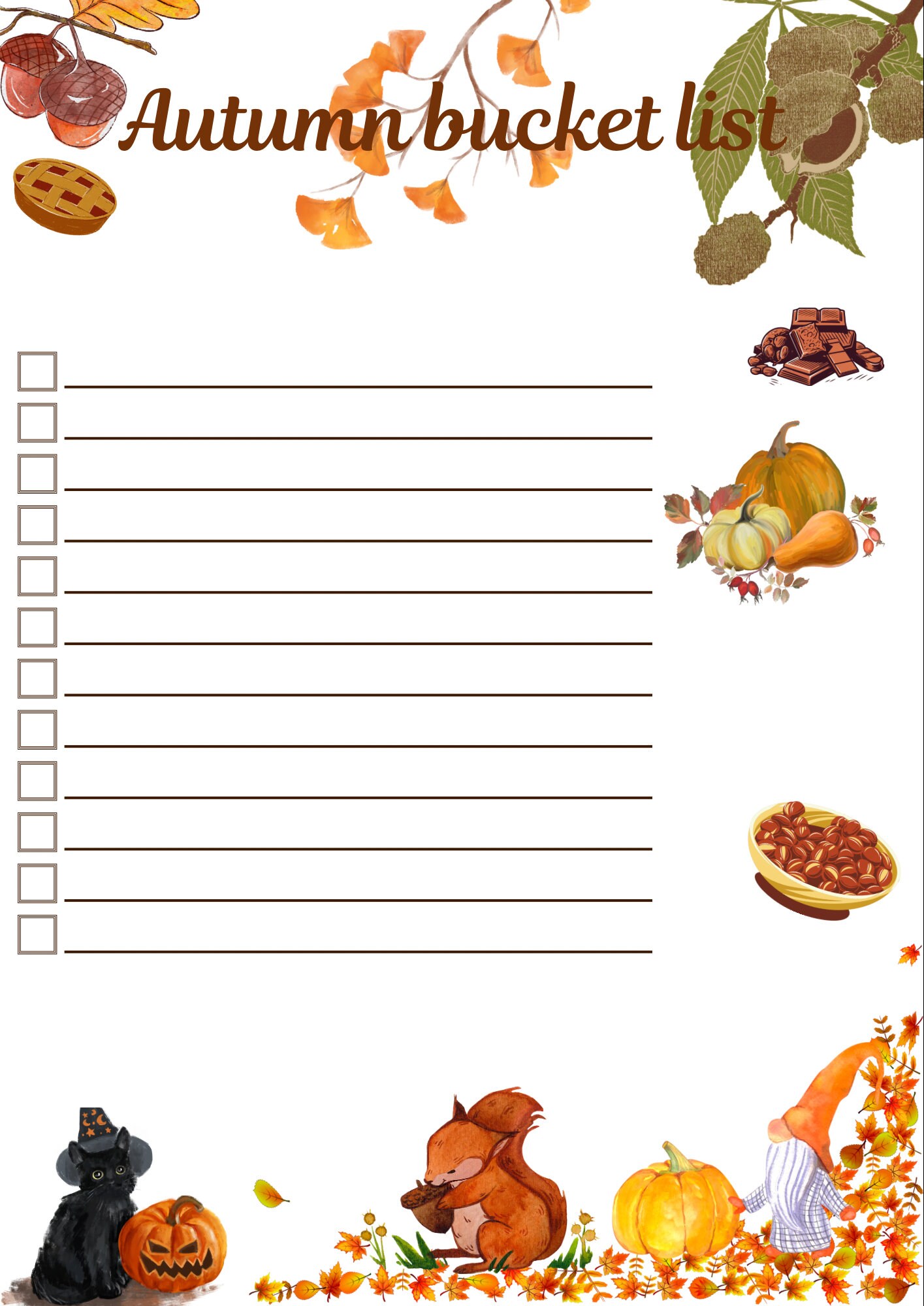 Autumn Bucket List Printable, Fall Bucket List, Fall Activities, Family ...