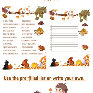 Autumn Bucket List Printable, Fall Bucket List, Fall Activities, Family ...