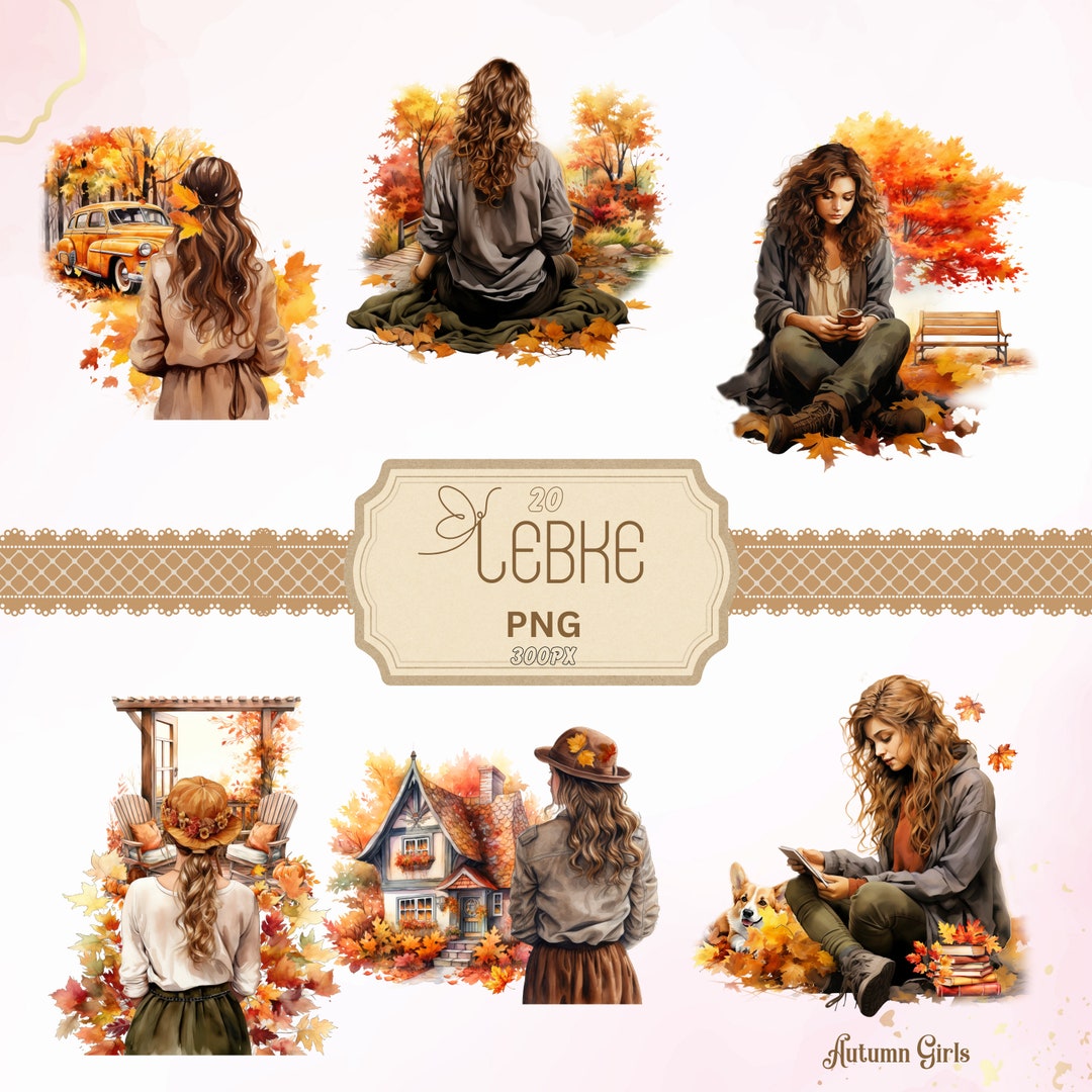 Autumn Girls, Clipart Bundle, Watercolor, Girls Illustration PNG - Etsy