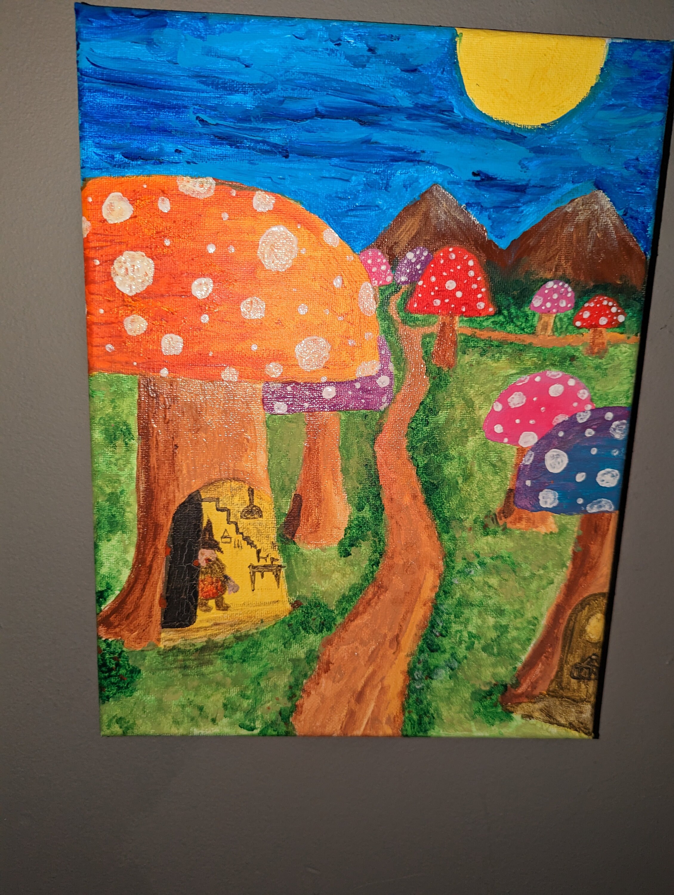 Mushroom Painting - Etsy