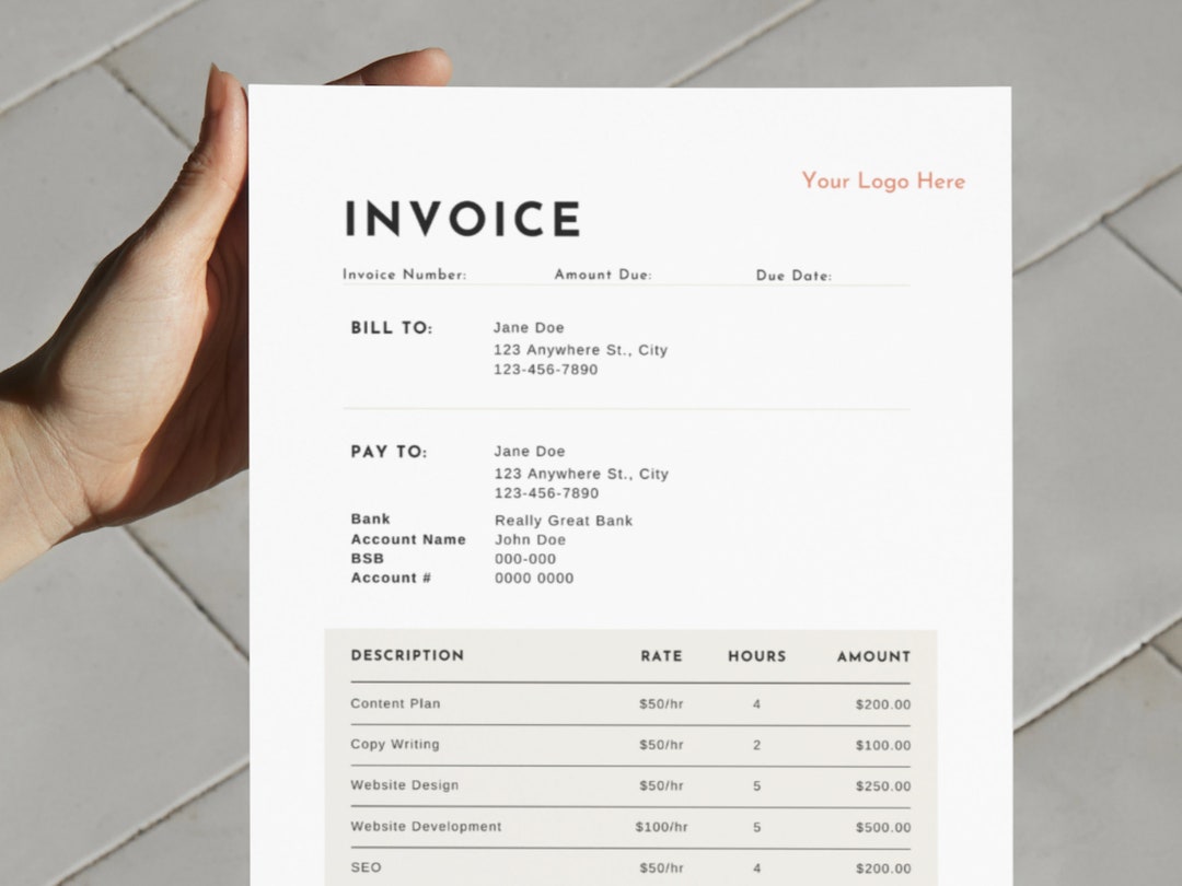 Ready-to-use Invoice Template Send Professional Invoices in Minutes - Etsy