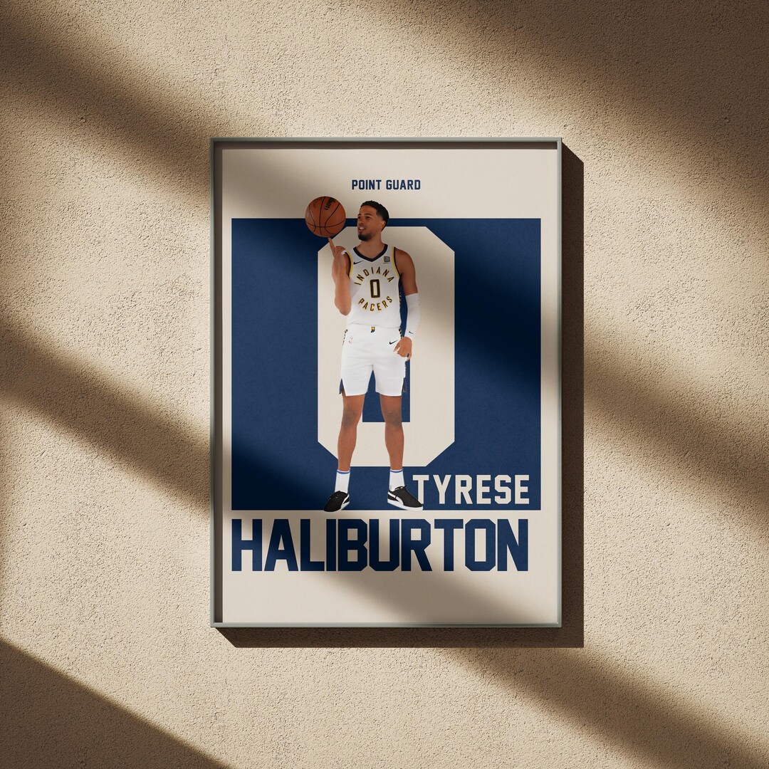 Tyrese Haliburton Poster, Basketball Print, Basketball Fan Gifts ...