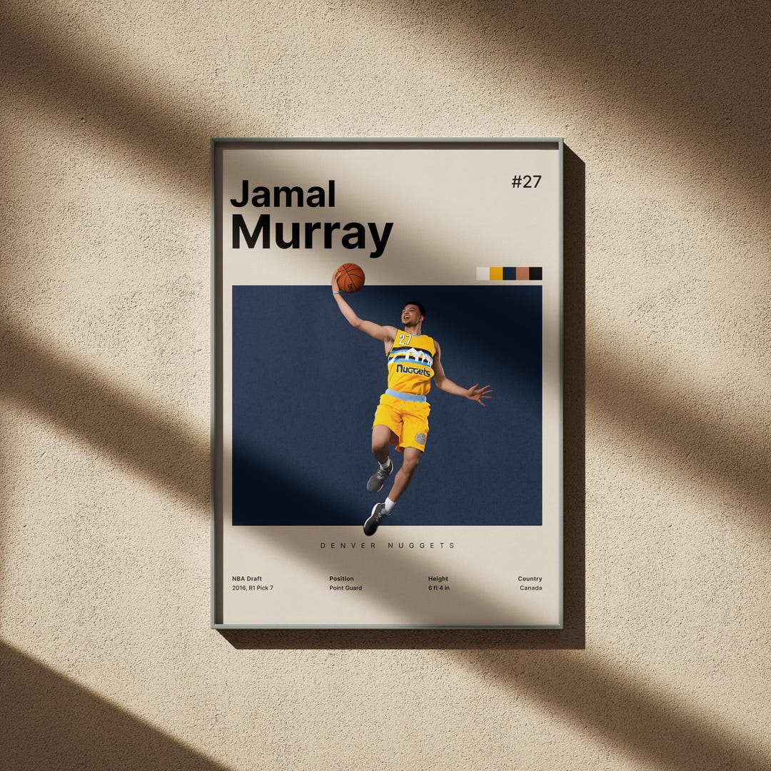 Jamal Murray Poster, Basketball Print, Basketball Fan Gifts, Basketball ...