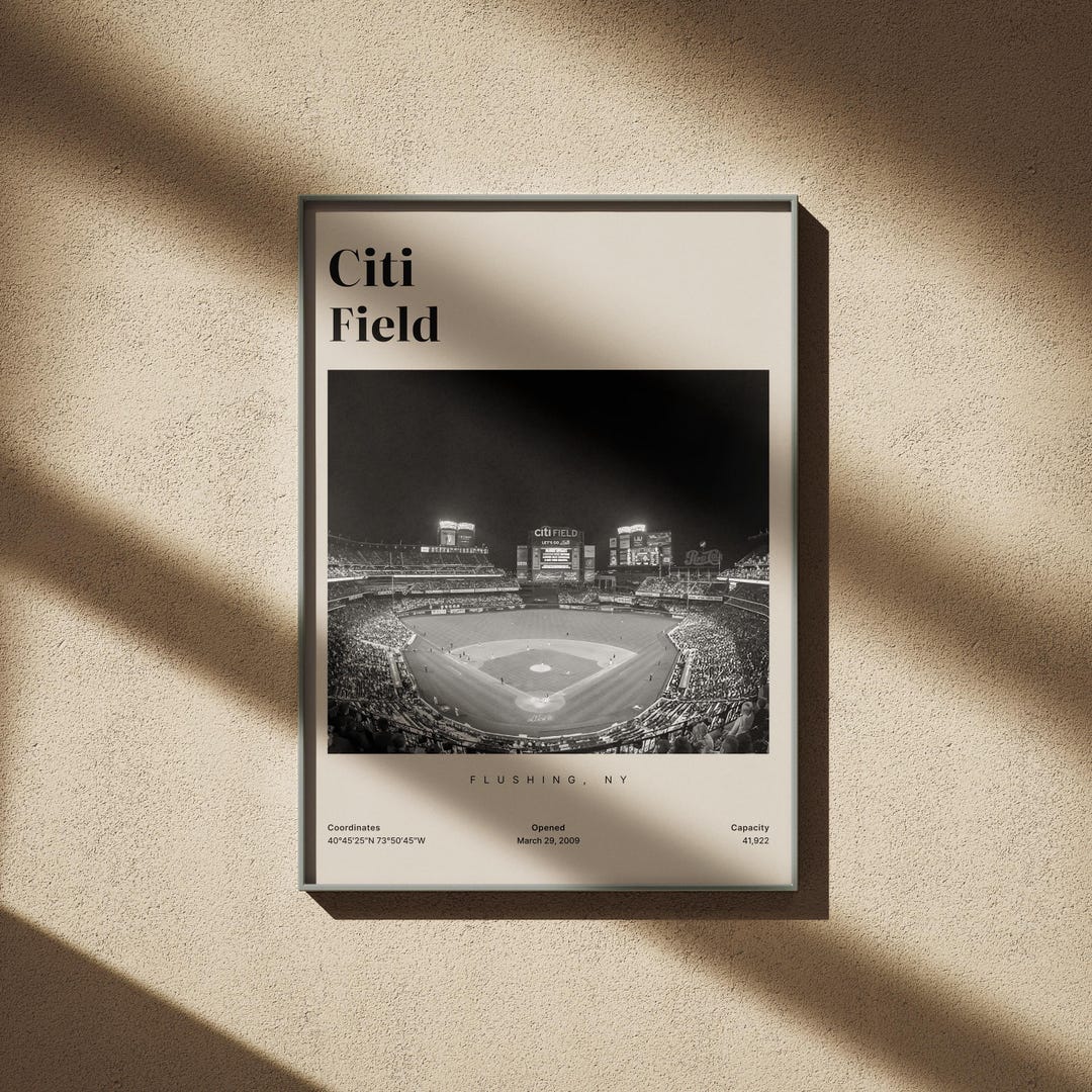 Citi Field Poster, Baseball Wall Art, Baseball Fan Gifts, Sport Home ...