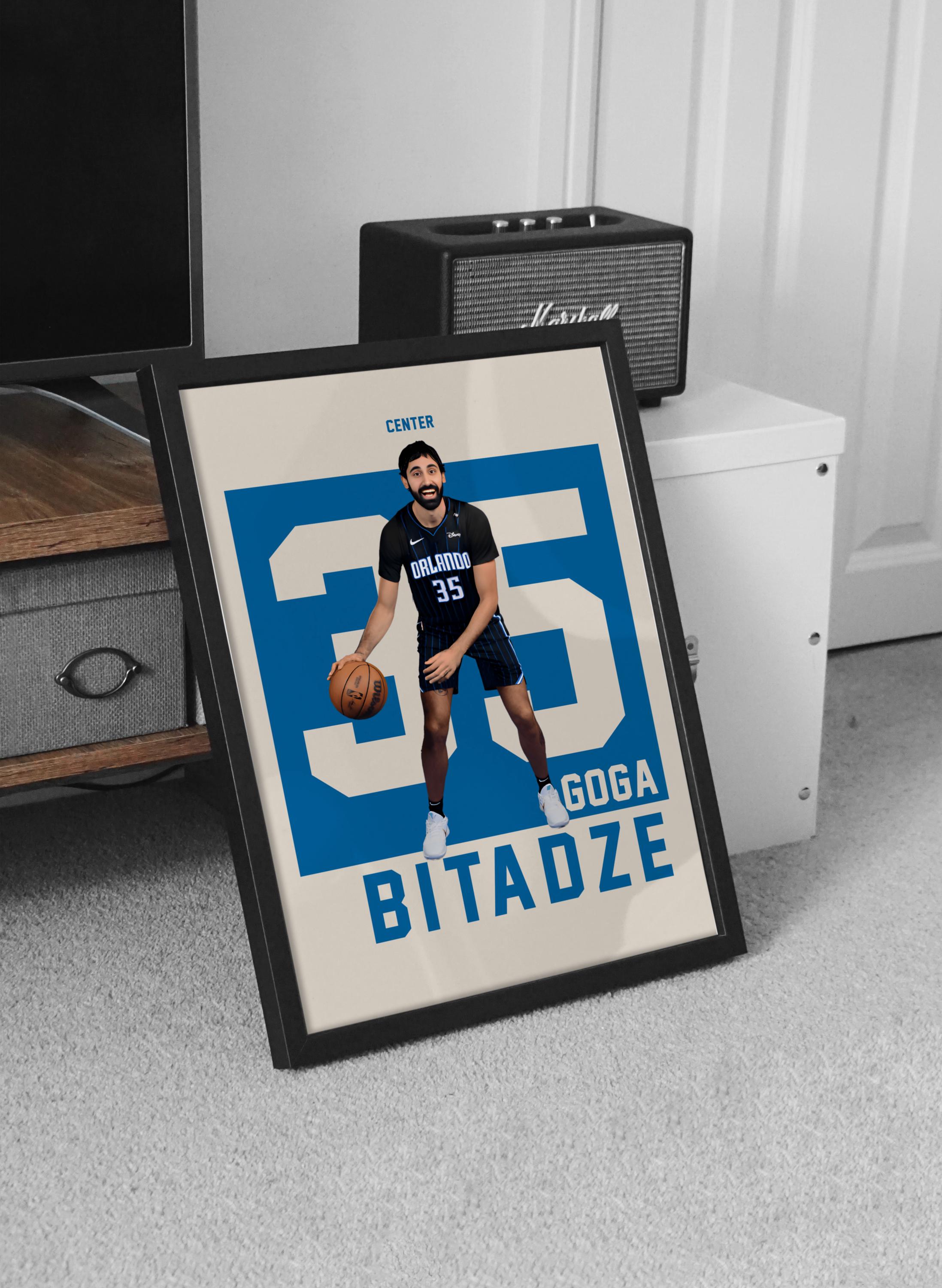 Goga Bitadze Poster, Basketball Print, Basketball Fan Gifts, Basketball ...