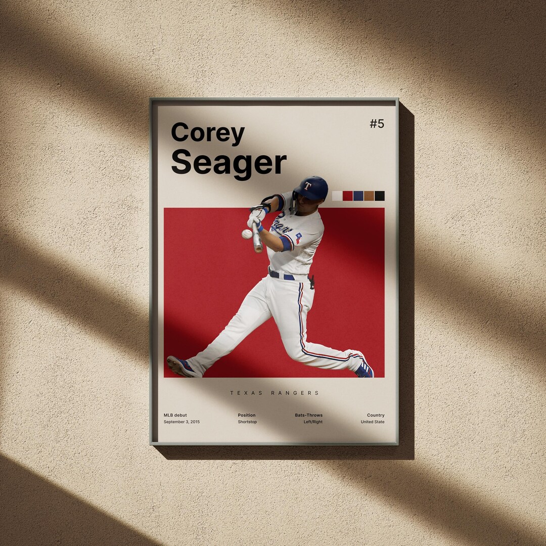 Corey Seager Poster, Baseball Canvas, Baseball Fan Gifts, Printable ...