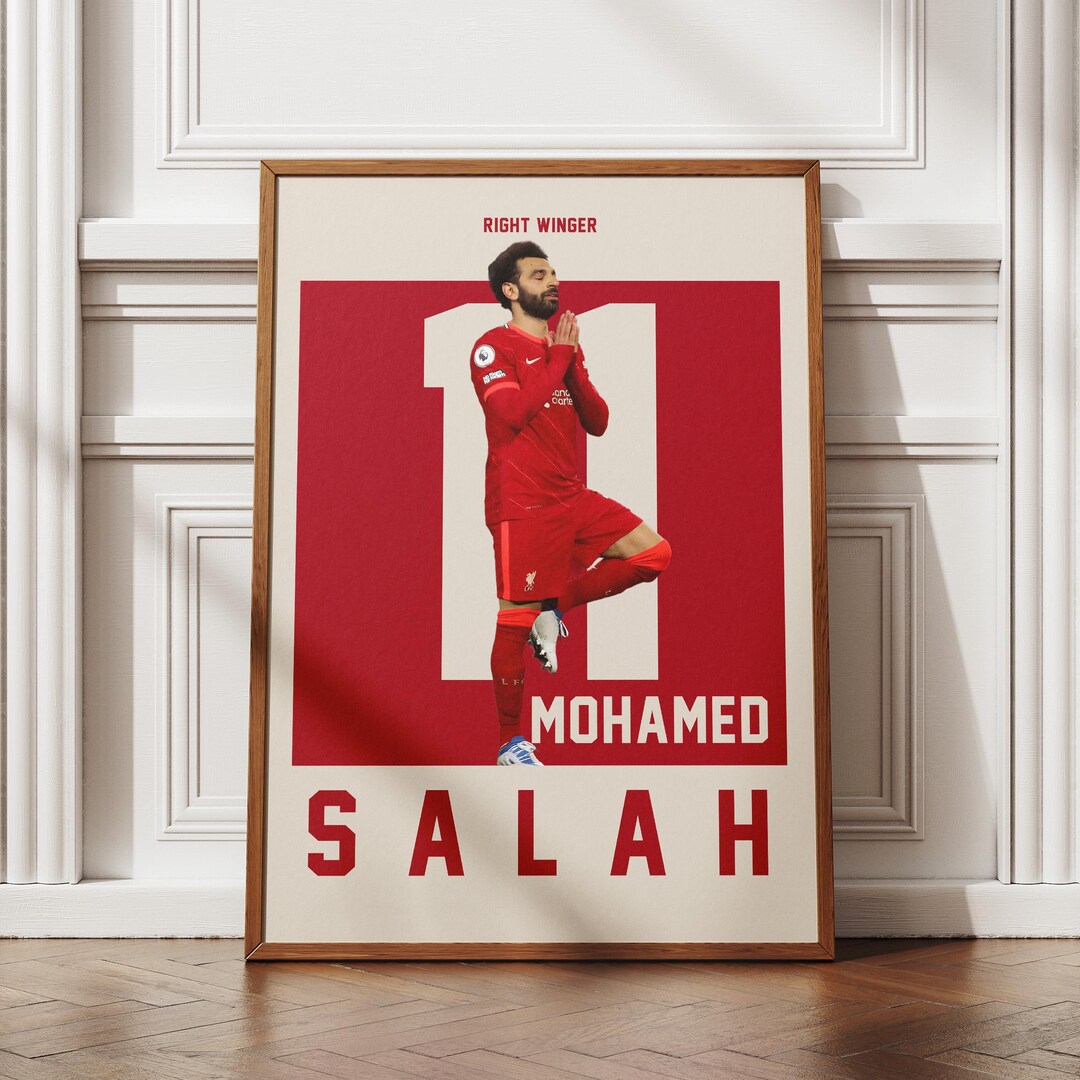 Mohamed Salah Poster, Football Print, Soccer Wall Art, Football Fan ...