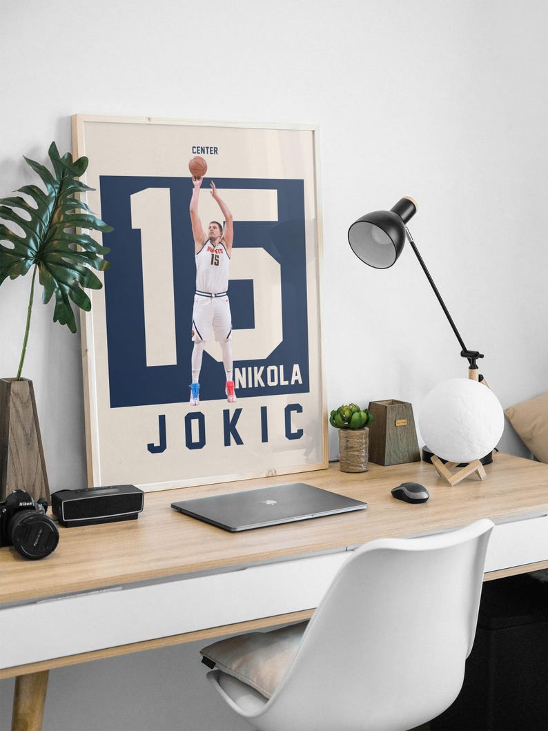 Nikola Jokic Poster, Basketball Print, Basketball Fan Gifts, Basketball ...