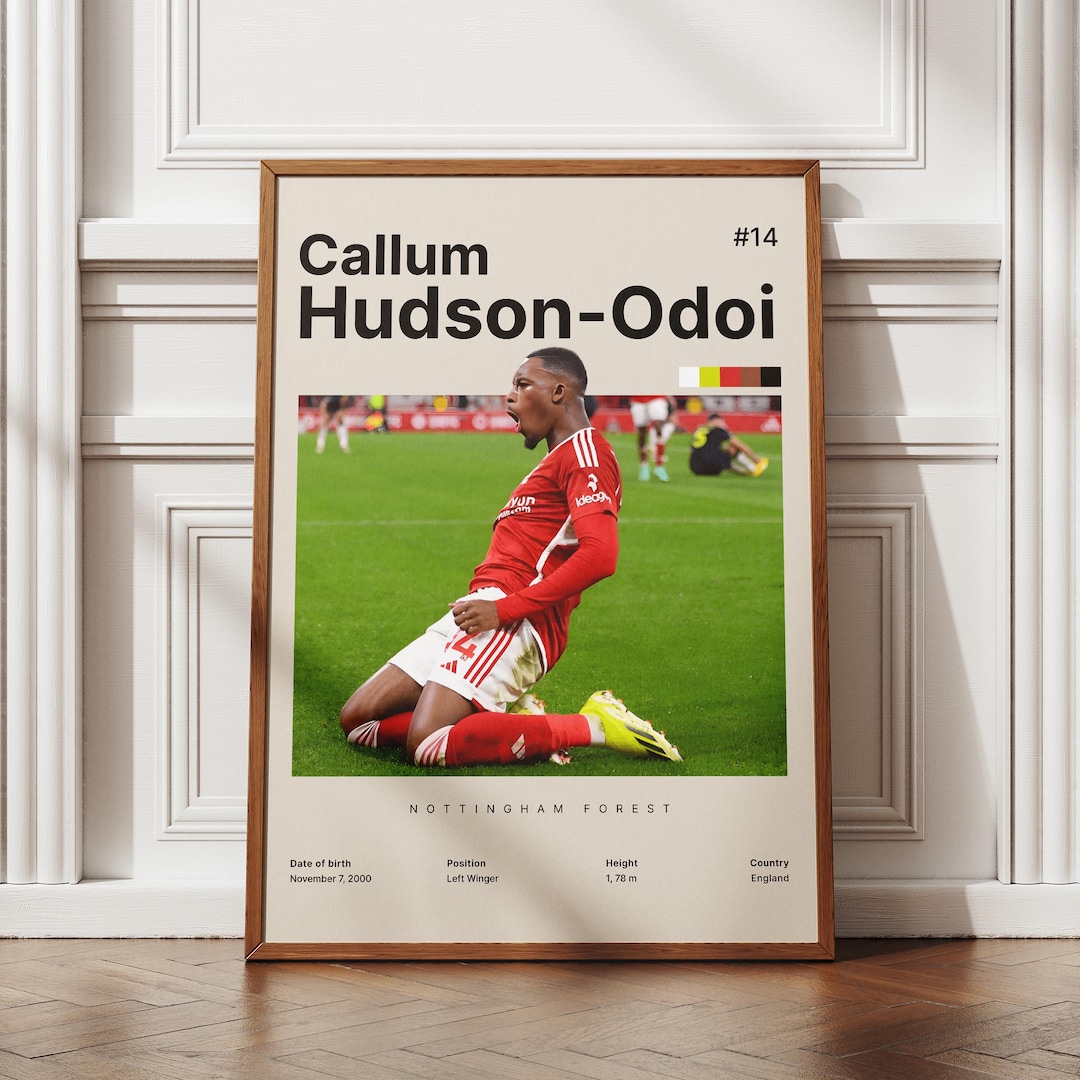 Callum Hudson-odoi Poster, Nottingham Forest Print, Soccer Wall Art ...
