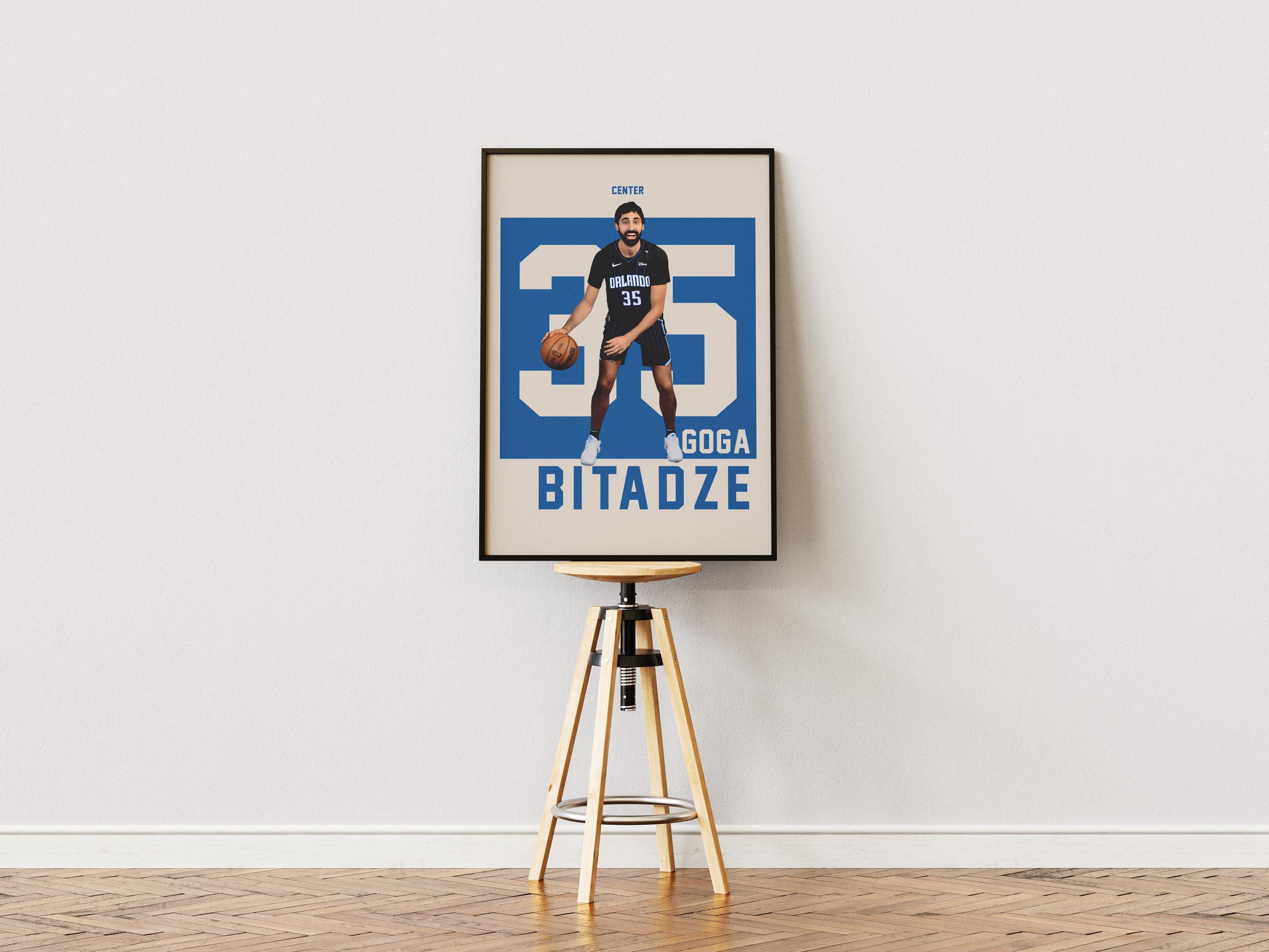 Goga Bitadze Poster, Basketball Print, Basketball Fan Gifts, Basketball ...
