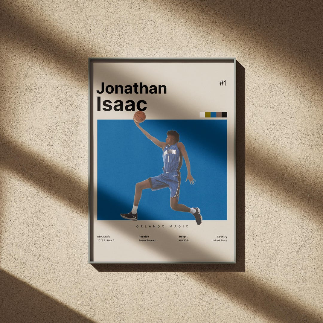 Jonathan Isaac Poster, Basketball Print, Basketball Fan Gifts ...