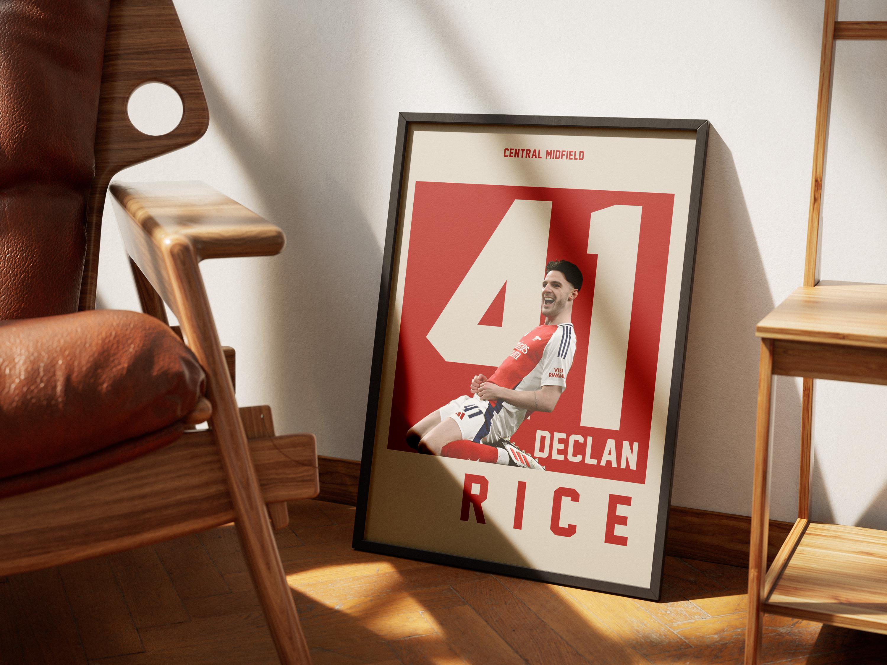 Declan Rice Poster, Football Print, Soccer Wall Art, Football Fan Gifts ...
