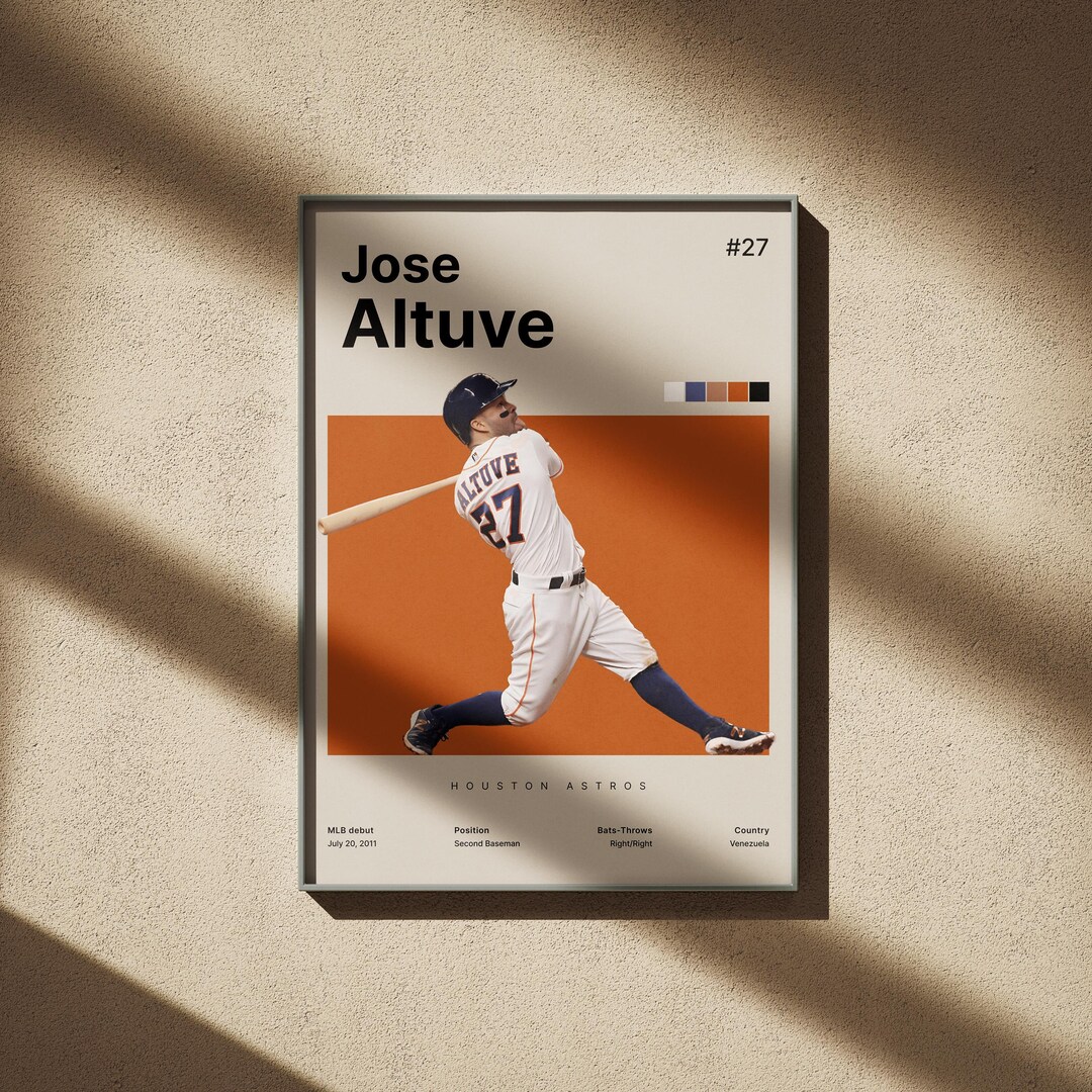 Jose Altuve Poster, Houston Astros Canvas, Baseball Fan Gifts ...