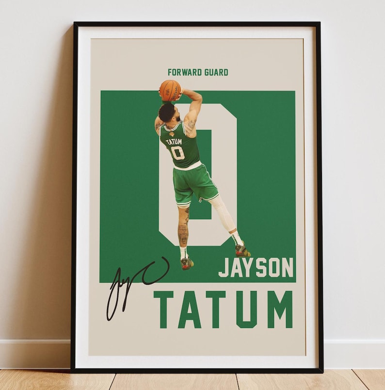 Jayson Tatum Poster, Basketball Print, Basketball Fan Gifts, Basketball ...