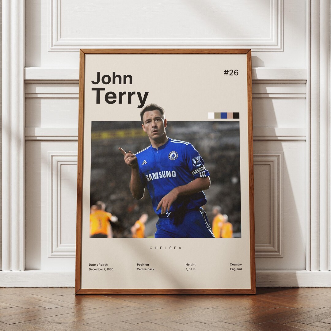 John Terry Poster, Football Print, Soccer Wall Art, Football Fan Gifts ...