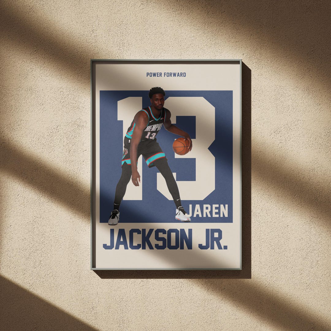 Jaren Jackson Jr. Poster, Basketball Print, Basketball Fan Gifts ...