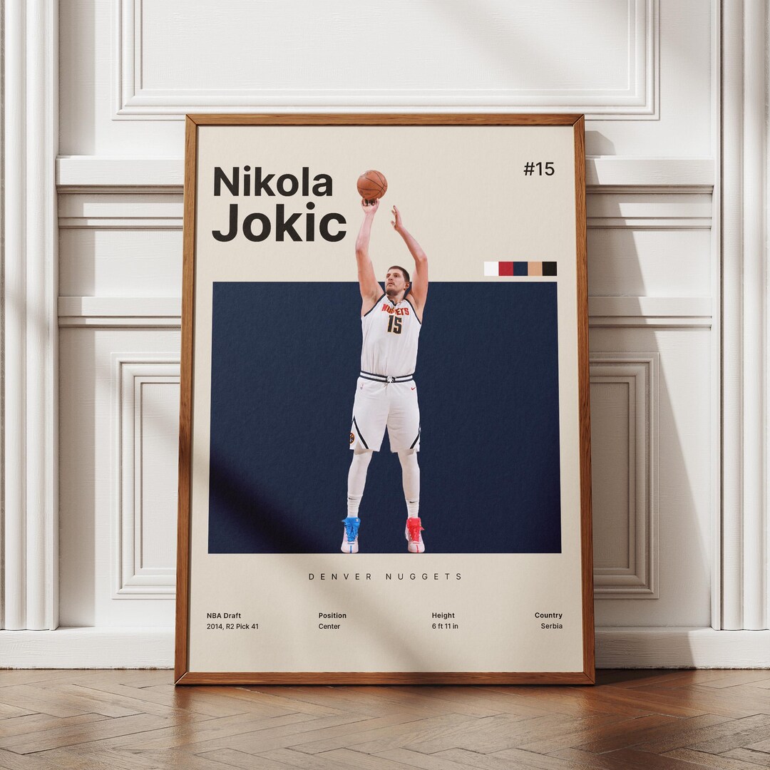 Nikola Jokic Poster, Basketball Print, Basketball Fan Gifts, Basketball ...