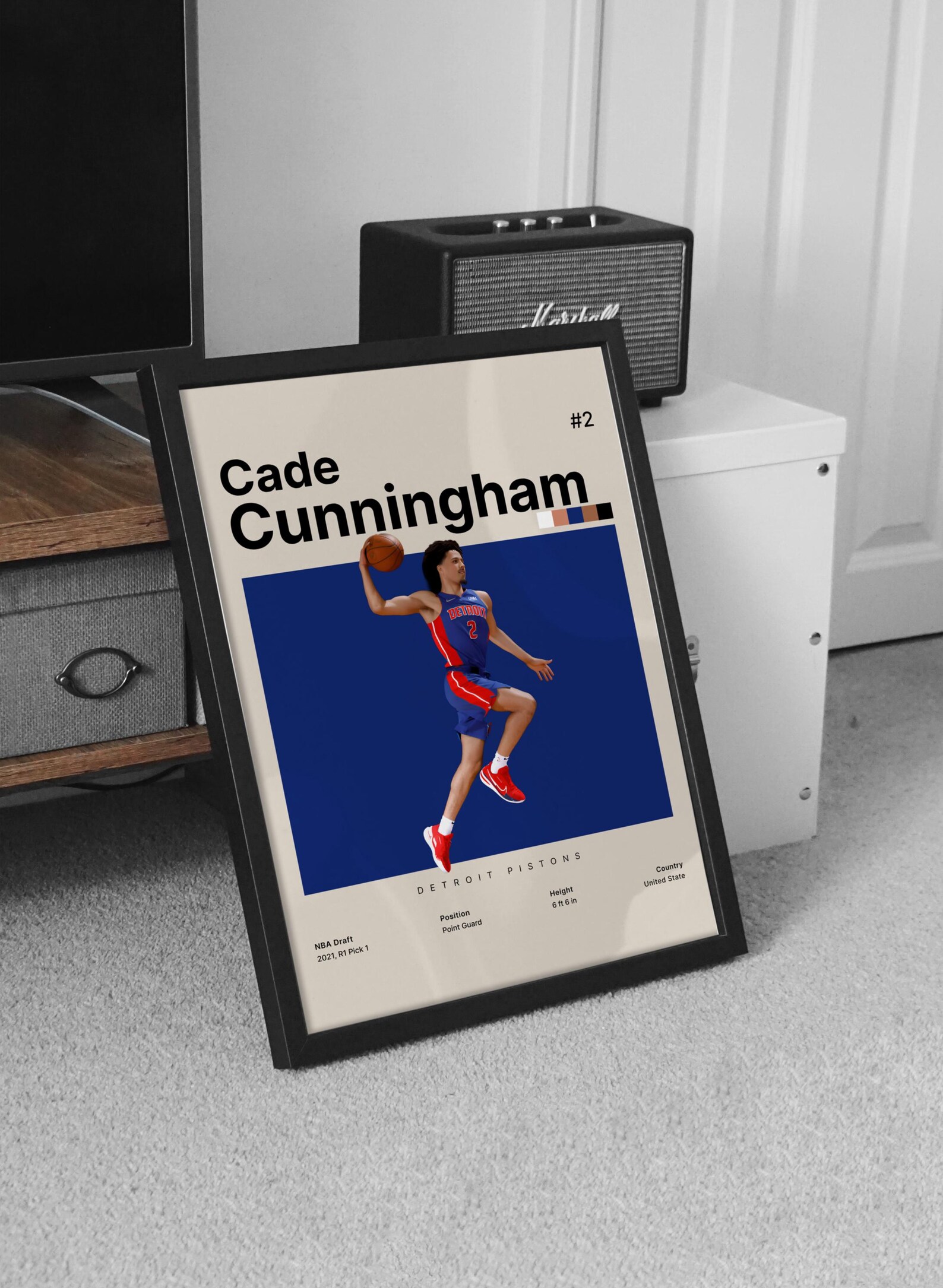 Cade Cunningham Poster, Basketball Print, Basketball Fan Gifts ...