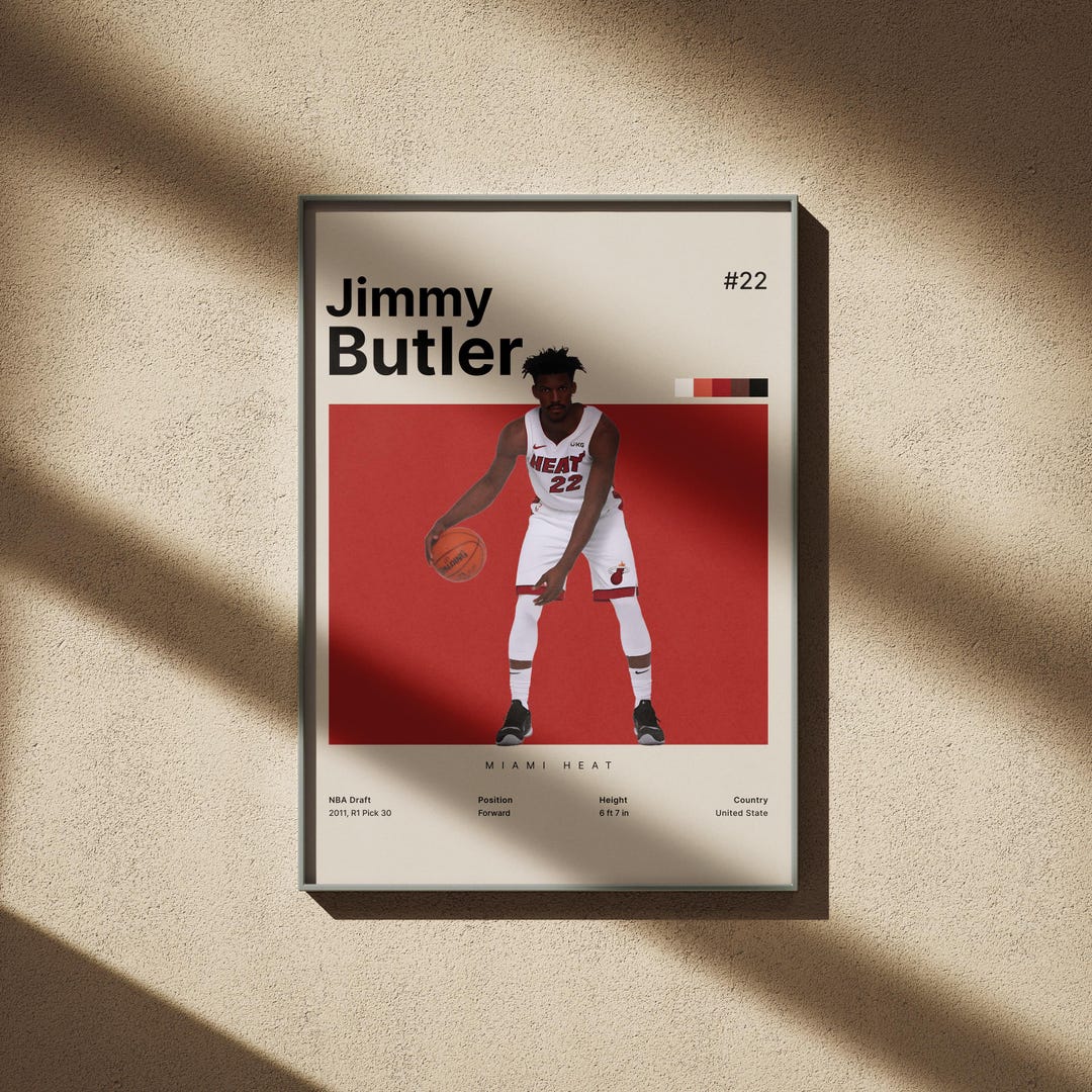 Jimmy Butler Poster, Basketball Print, Basketball Fan Gifts, Basketball ...