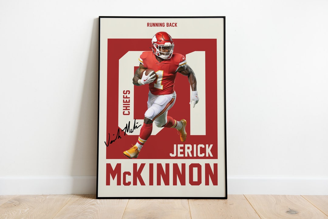 Jerick Mckinnon Poster, Kansas City Chiefs Wall Art, Football Fan Gifts ...